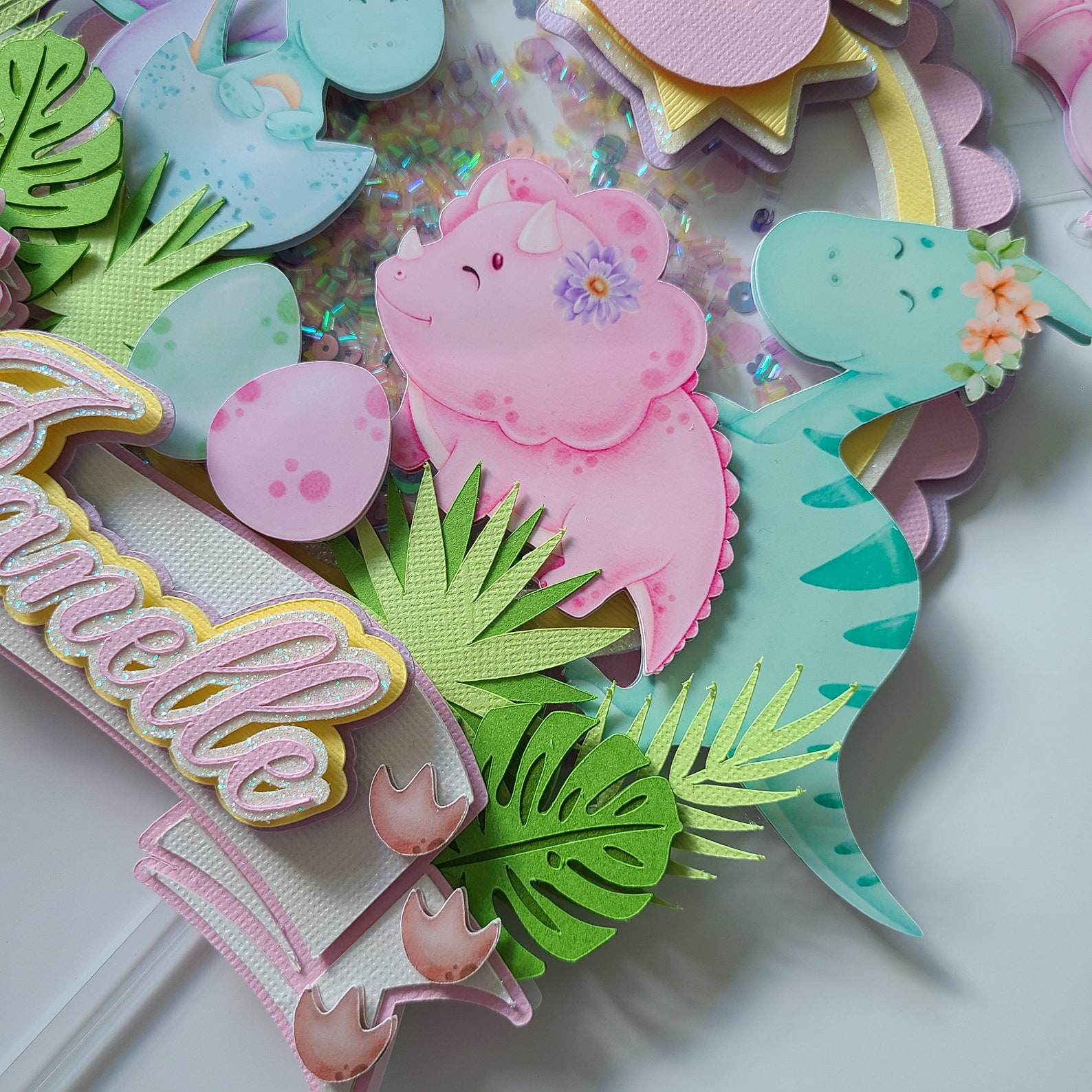 Dinosaur Cake Topper Girly Dinosaur Cake Topper Dinosaur Party - Etsy
