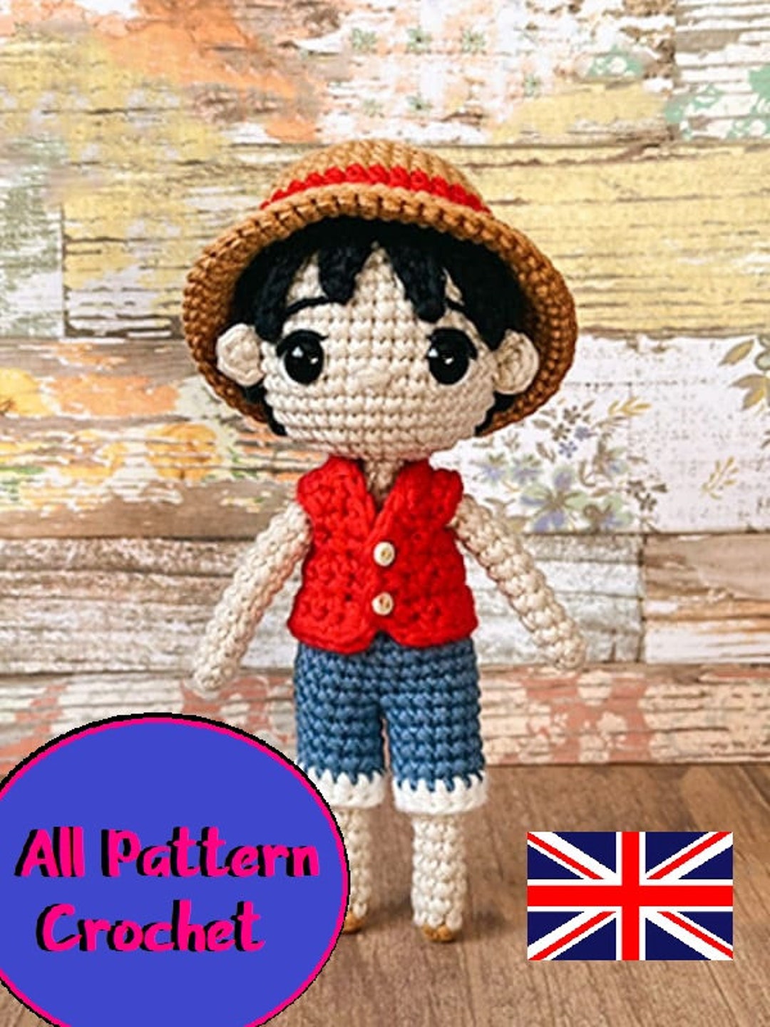 Crochet Pattern Amigurumi Ruffy One Piece - Etsy
