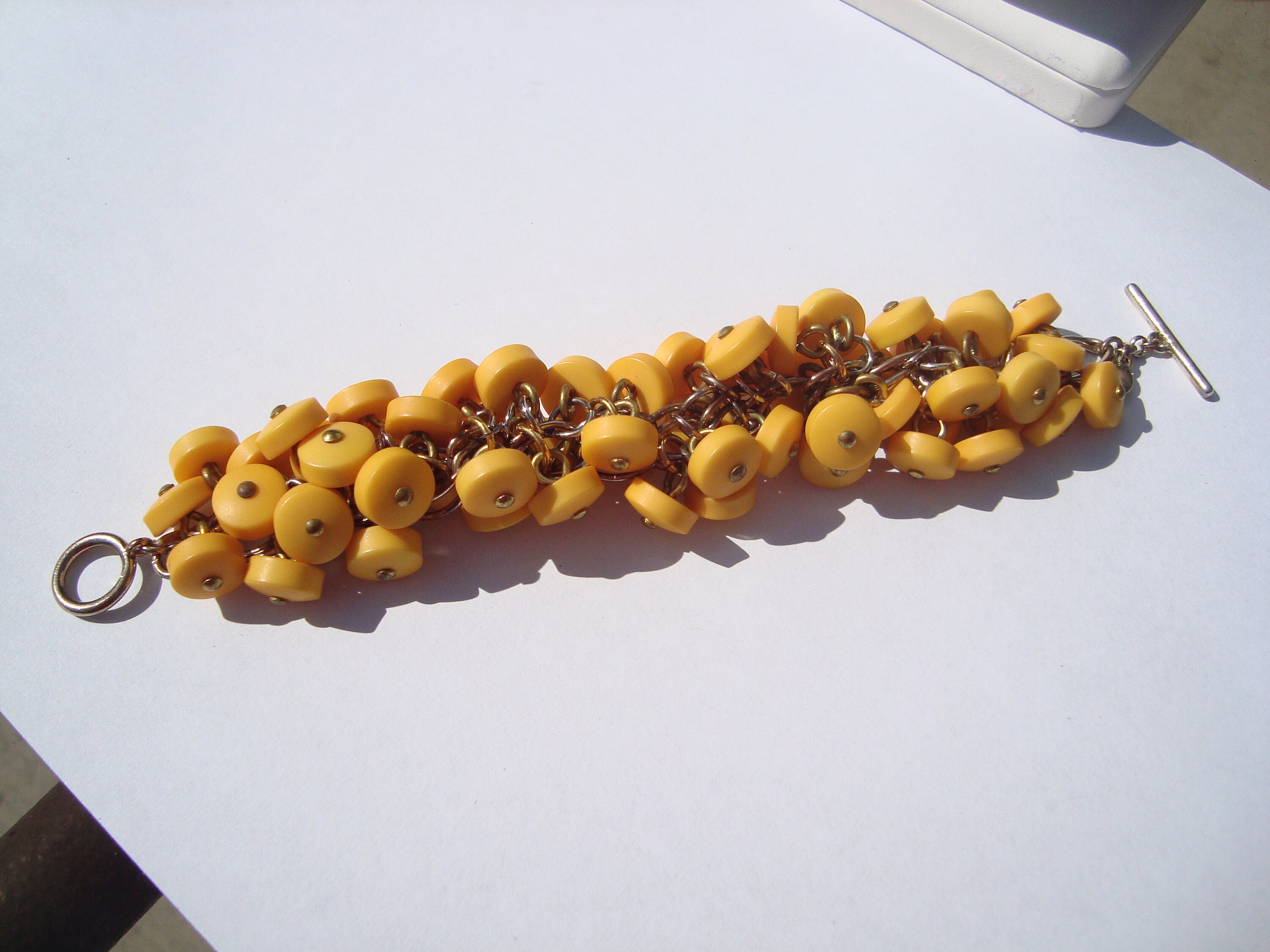 Amazing Fun Vintage Bakelite Button Charm Bracelet 50 Plus Buttons ...