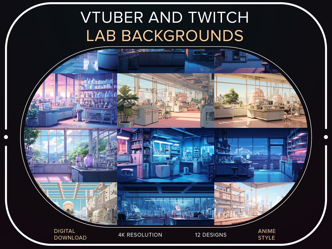 Lab Vtuber Background Bundle Virtual Background Streaming - Etsy