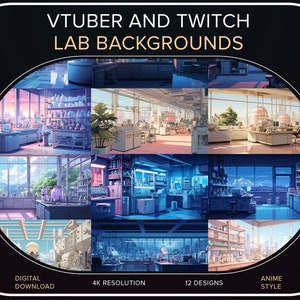 Lab Vtuber Background Bundle Virtual Background Streaming - Etsy