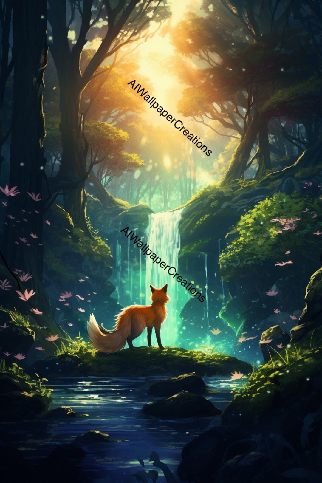 Mystical Forest With Fox Phone/tablet/computer/desktop Background ...