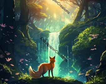 Fire Fox Epic Anime Computer,phone,tablet Wallpaper,background - Etsy