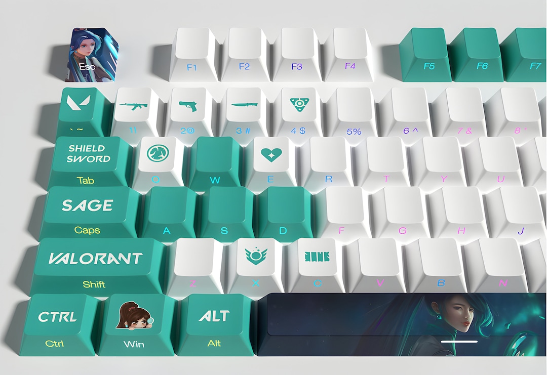 Valorant Sage Keycaps Set Soem-Profil Gaming Anime Individuell - Etsy.de