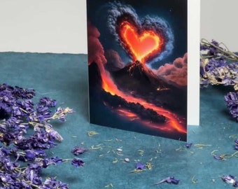 I Lava You Wood Card, Volcano Valentine's Day Card, Wood Anniversary ...