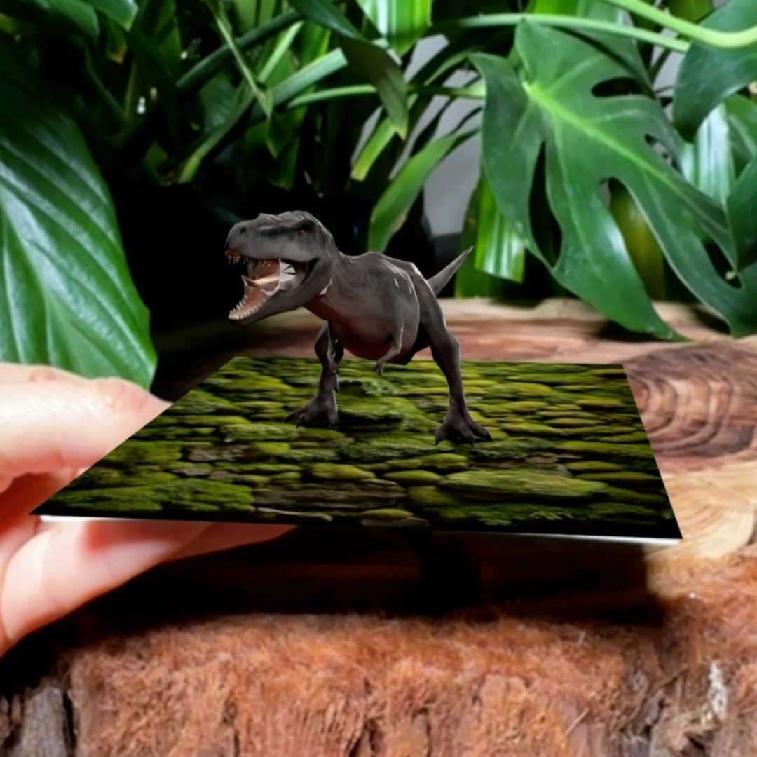 Interactive 3D Card Augmented Reality Dinosaur Birthday Card Magic ...