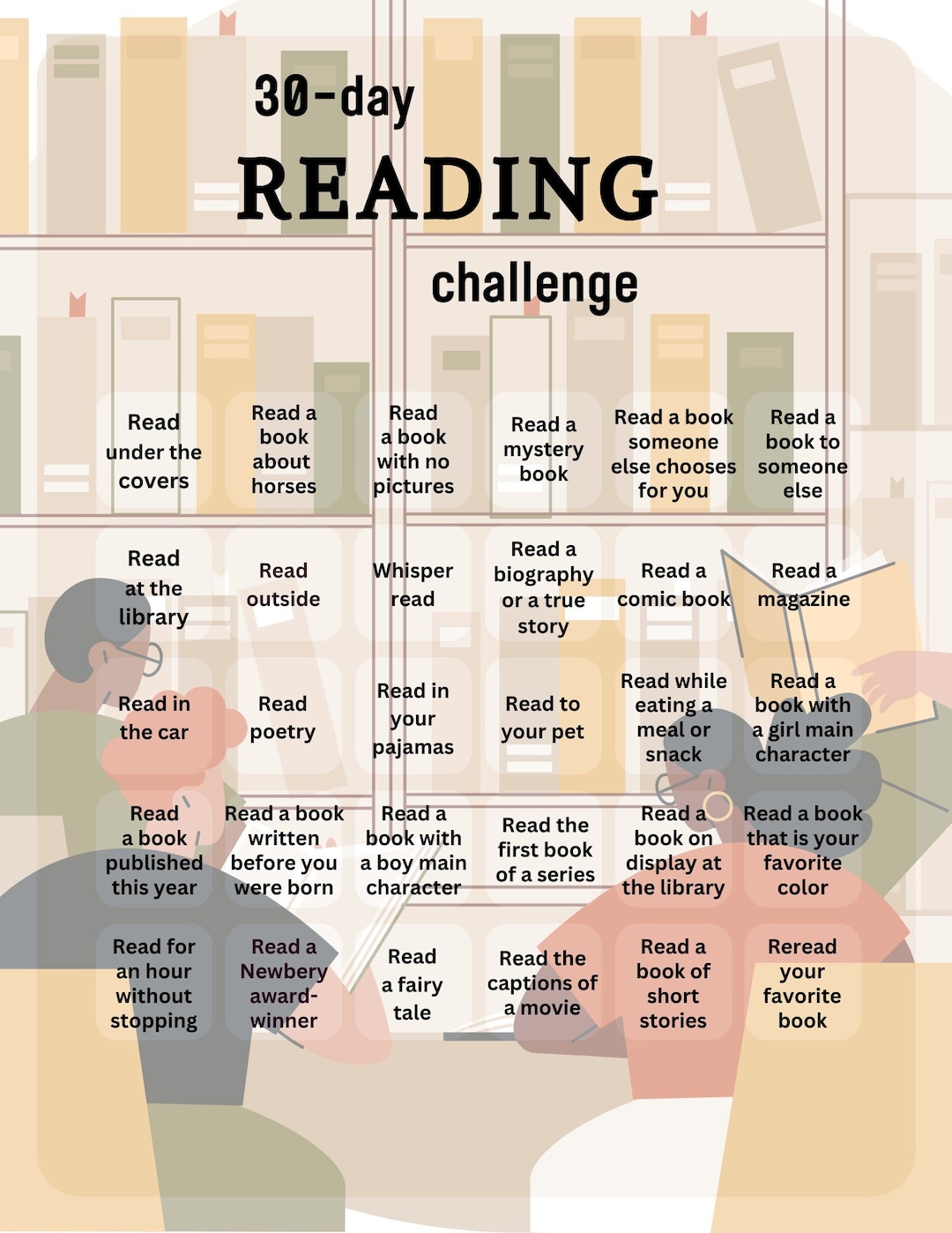30 Day Reading Challenge - Etsy