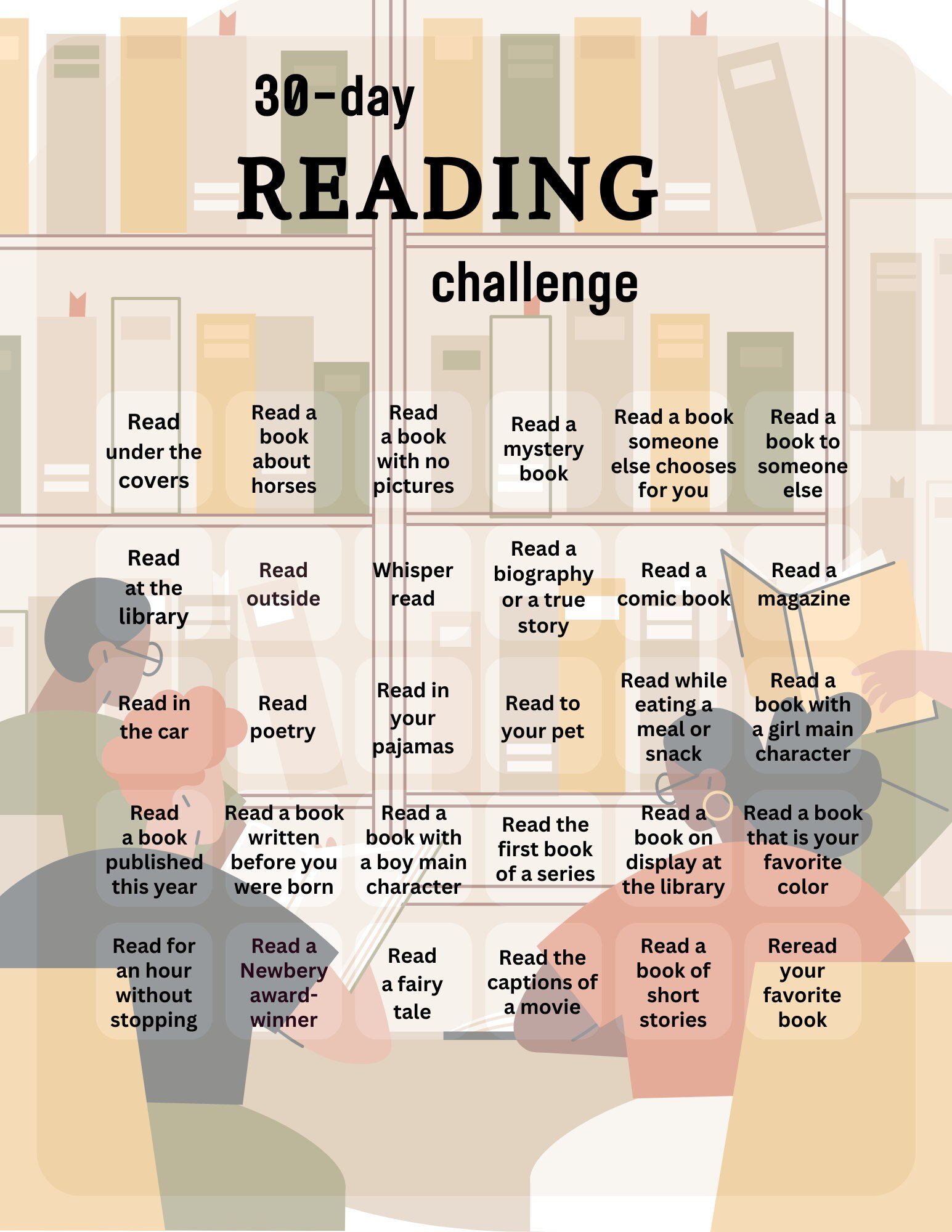 30 Day Reading Challenge - Etsy