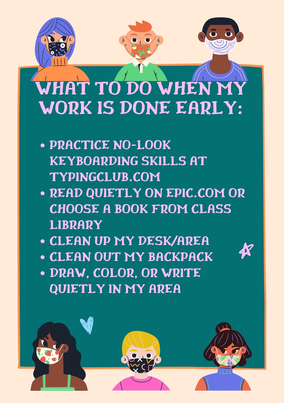 What to Do When My Work is Done Early Wall Art/poster for Classroom - Etsy