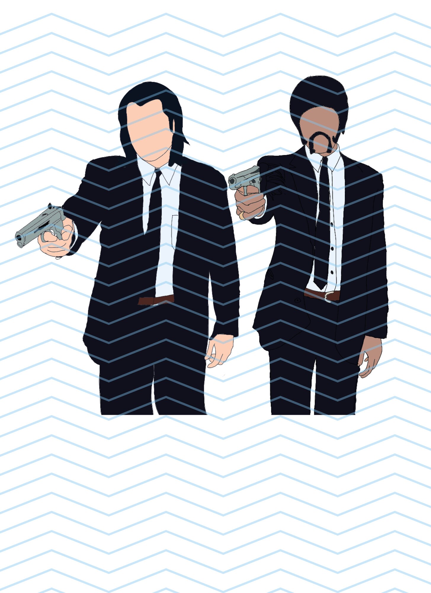 Pulp Fiction Stickers Pulp Fiction Quirky Cartoon Stickers - Etsy
