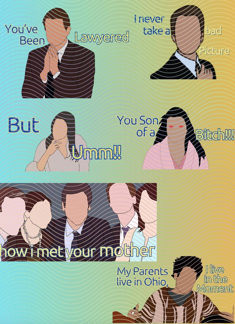 How I Met Your Mother Stickers and Magnet | HIMYM Collections | Holiday ...