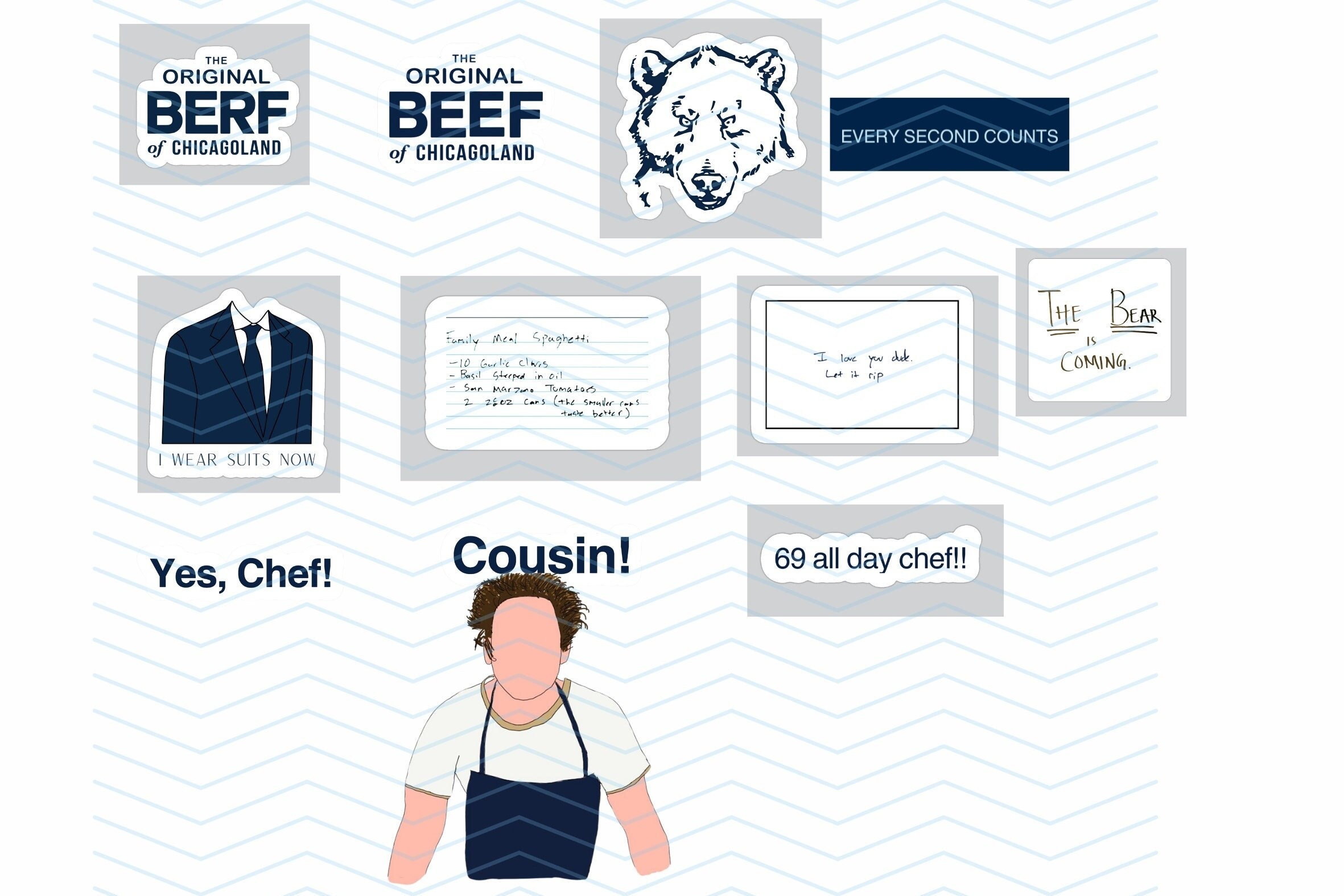 The Bear TV Show Sticker & Magnet Pack | the Bear Collection - Etsy