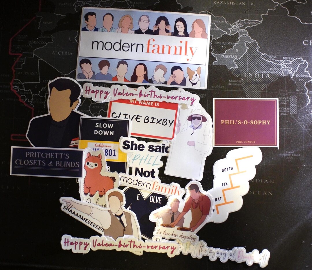 Modern Family Stickers and Magnets - Quirky Stickers - Cartoon Stickers ...
