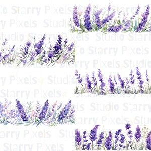 Watercolor Lavender Wreaths, Lavender Clipart, Floral Frame PNG ...