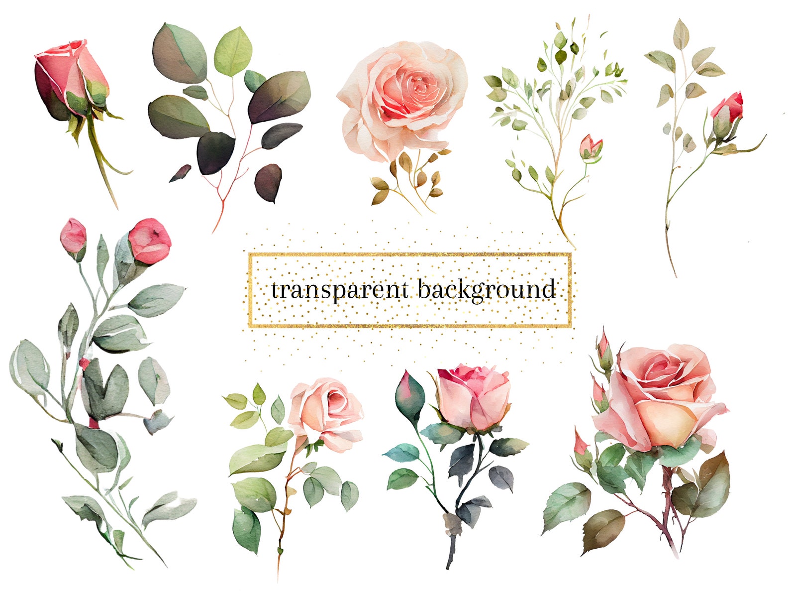 Pink Rose Clipart, Pink Rose Watercolor, Pink Rose Clip Art, Pink Rose ...