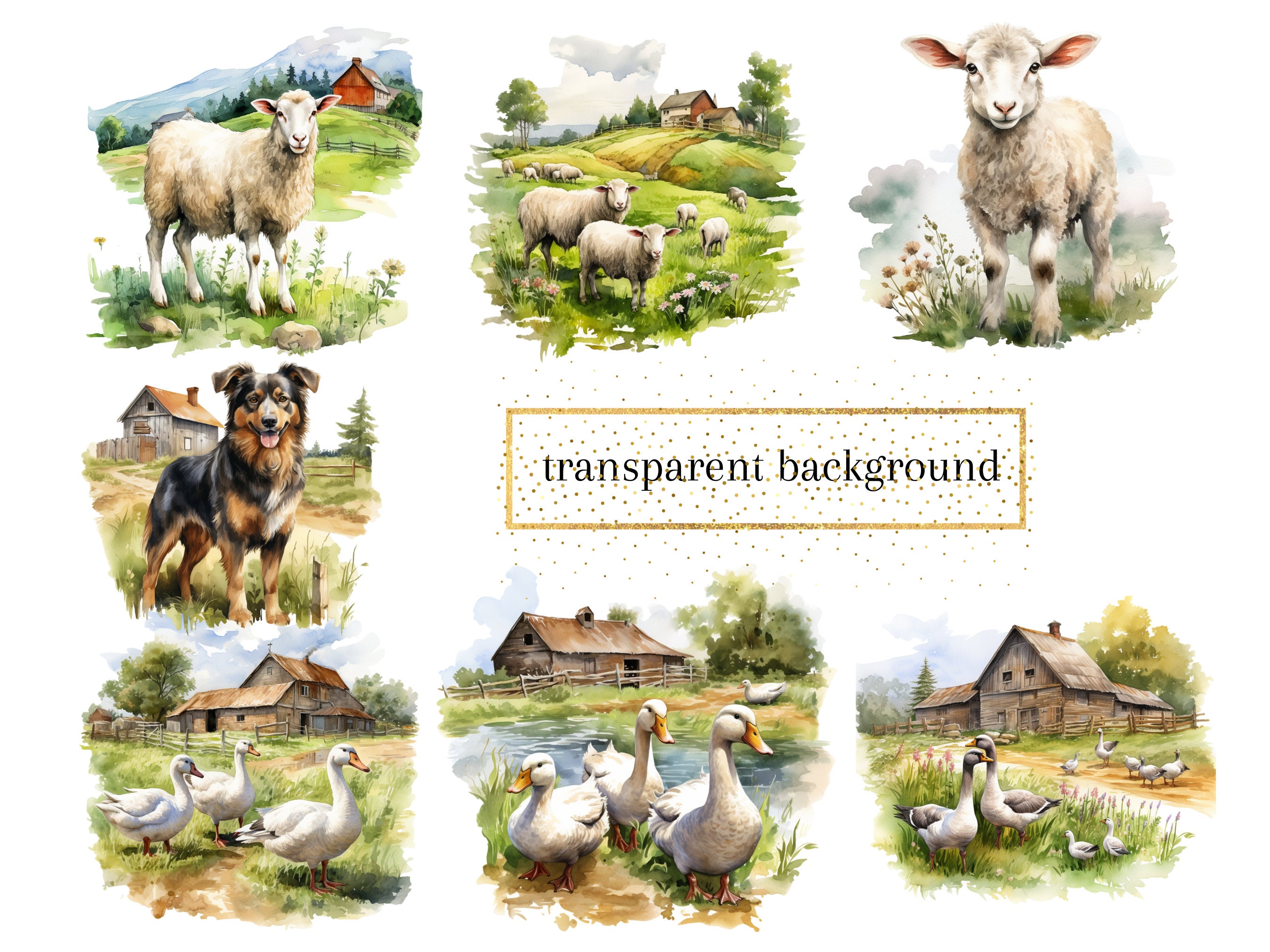 Farm Animal Clipart, Farm Animal PNG, Cow Clipart, Horse Clipart, Horse ...