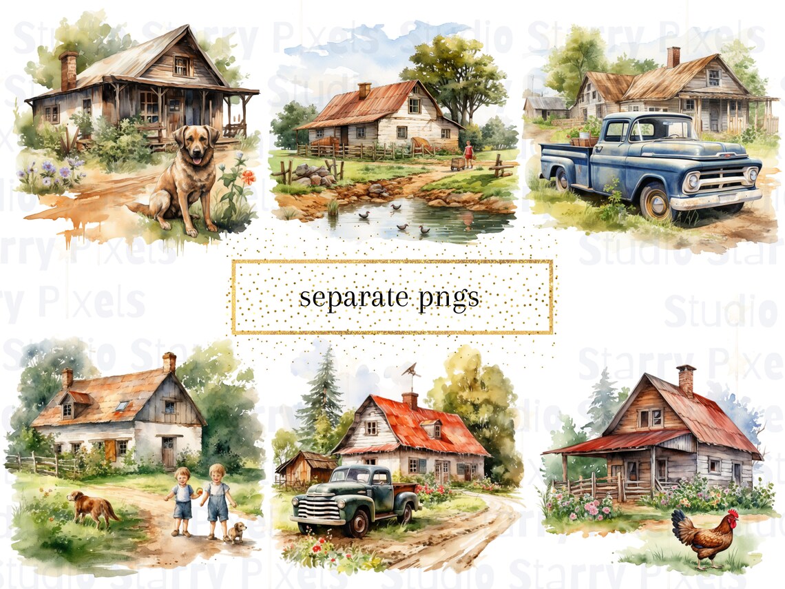 Farmhouse PNG, Farm Barns Clipart, Farmhouse Clipart, Farm Clipart ...