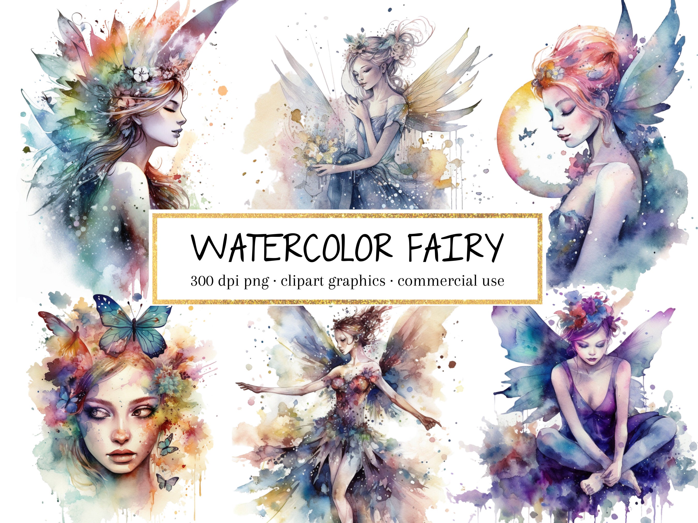 Fairy Clipart Watercolor, Farily PNG, Fairly Clipart Commercial Use ...