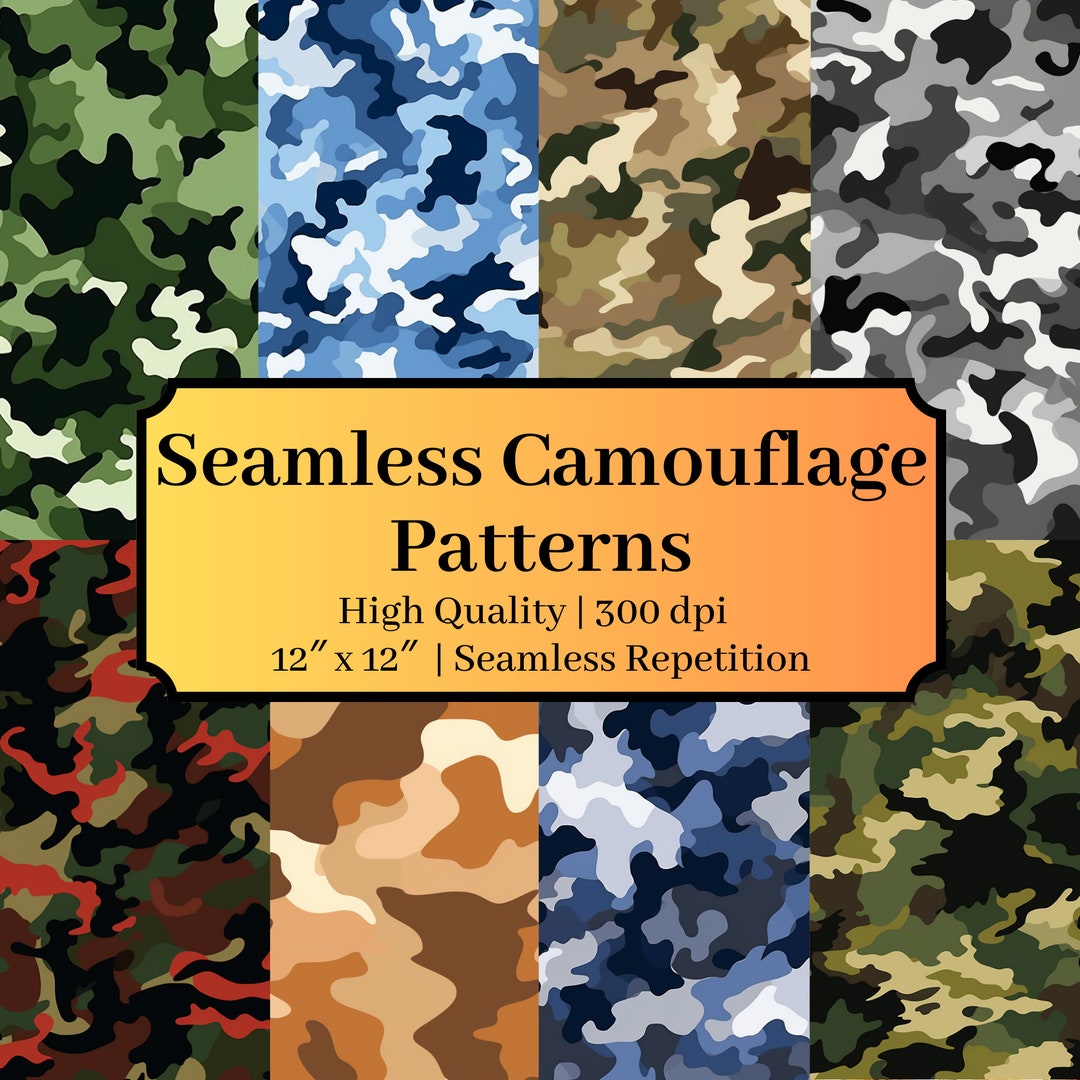 8 Seamless Camouflage Patterns Camouflage Paper Seamless - Etsy