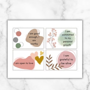 Printable Affirmation Cards, Positive Motivational Cards, Self Care ...