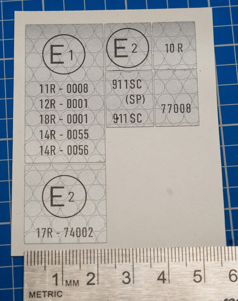 Reproduction E1-E2 Regulations Decal for Porsche 911SC (1978-1983) - Etsy