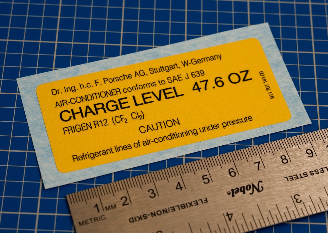 Porsche A/C Charge Level Engine Bay Decal for Porsche 911/930 Turbo 964 ...