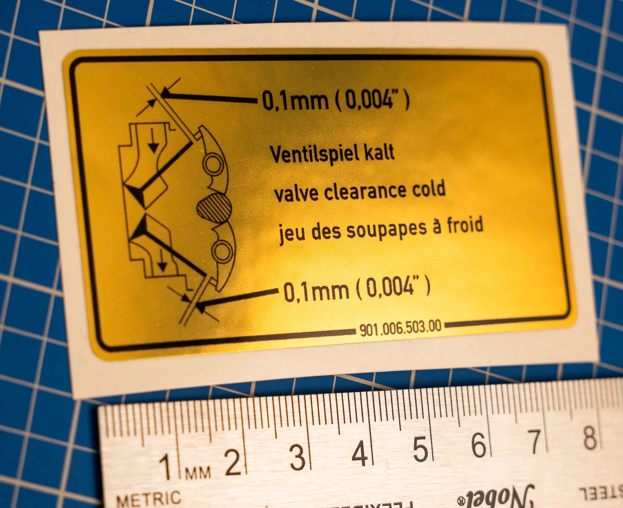 Porsche Valve Clearance Engine Bay Decal for Porsche 911 T/E/S (69-72 ...