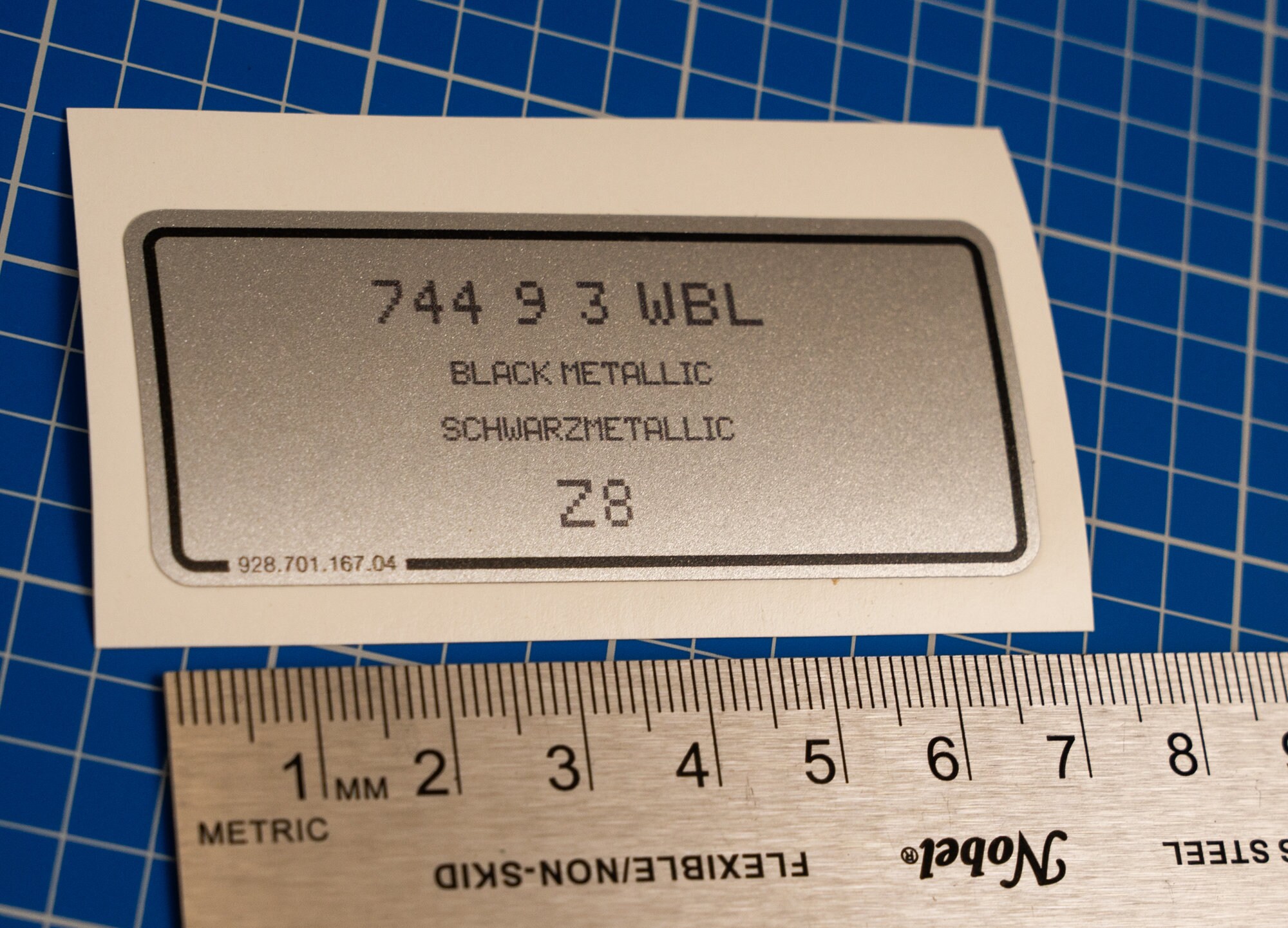 Porsche Color Code Decal Reproduction for 911, 924, 928, 944 (1985 ...