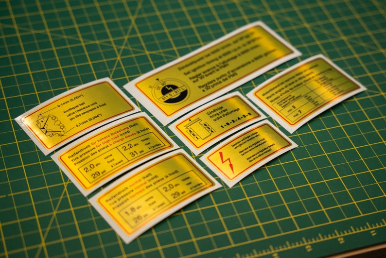 Porsche Engine Bay Technical Decal Set for Early 911 (65-70) Red Border ...