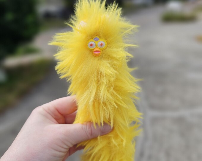Long Furby Camilla Super Mini Posable 4 Inch Yellow Fluffy Chicken ...
