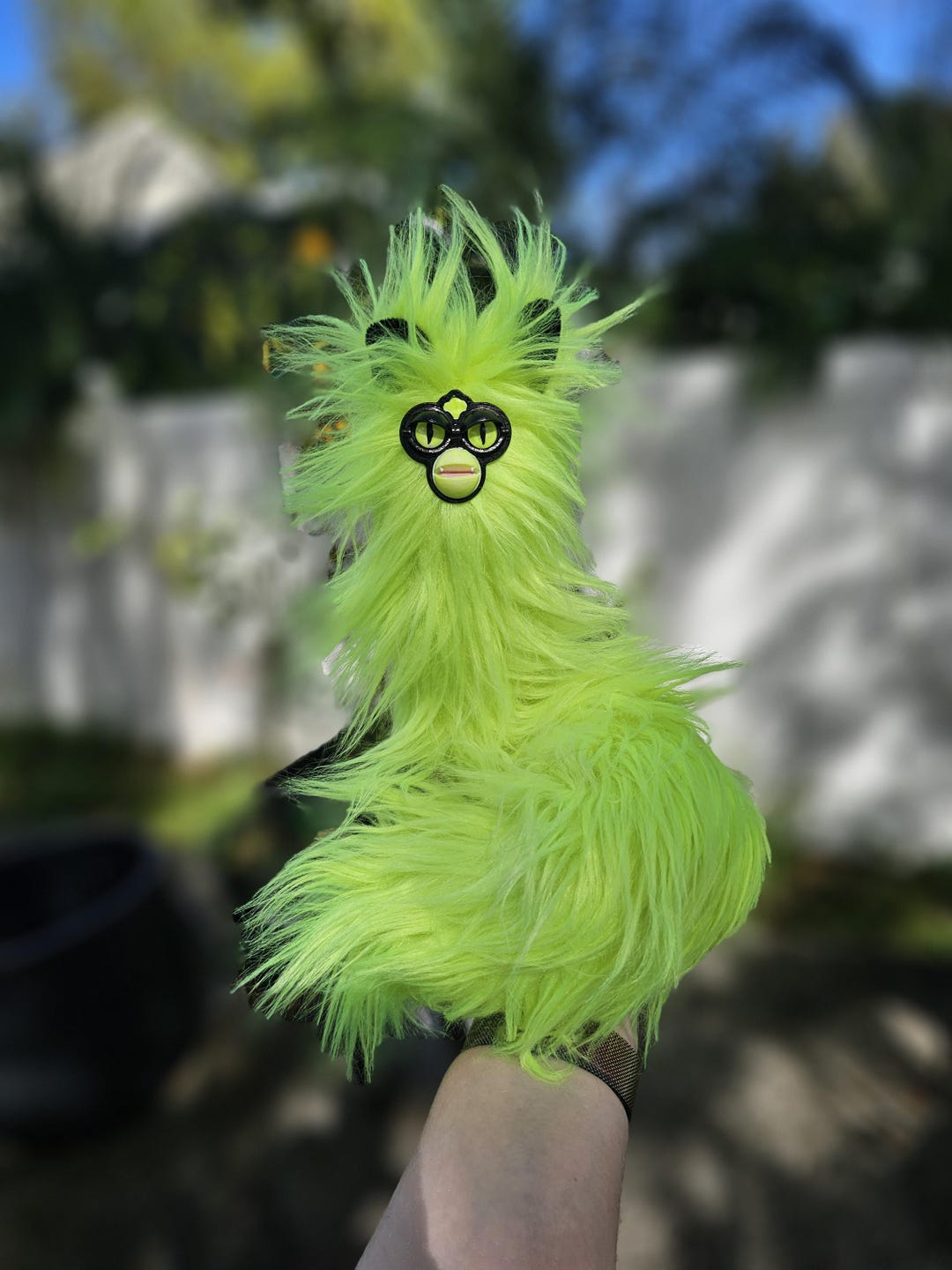 Long Furby 16" Gleepy Posable Neon Yellow Glow Plush - Etsy