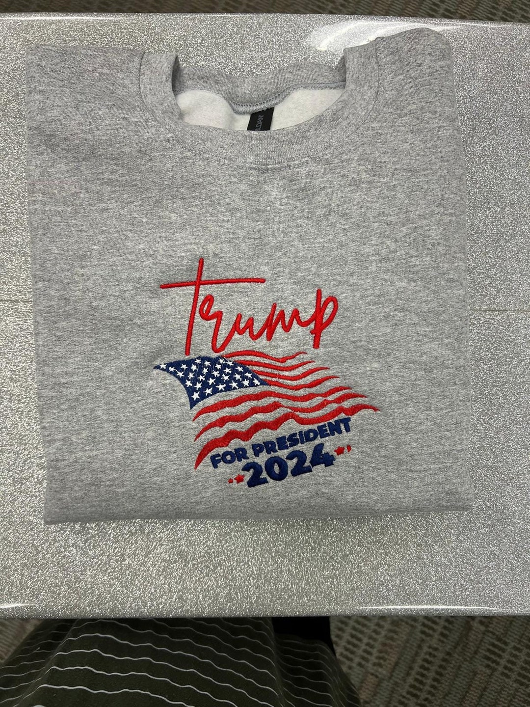Embroidered Donald Trump Usa Flag Sweatshirt, Trump 2024 Hoodie ...