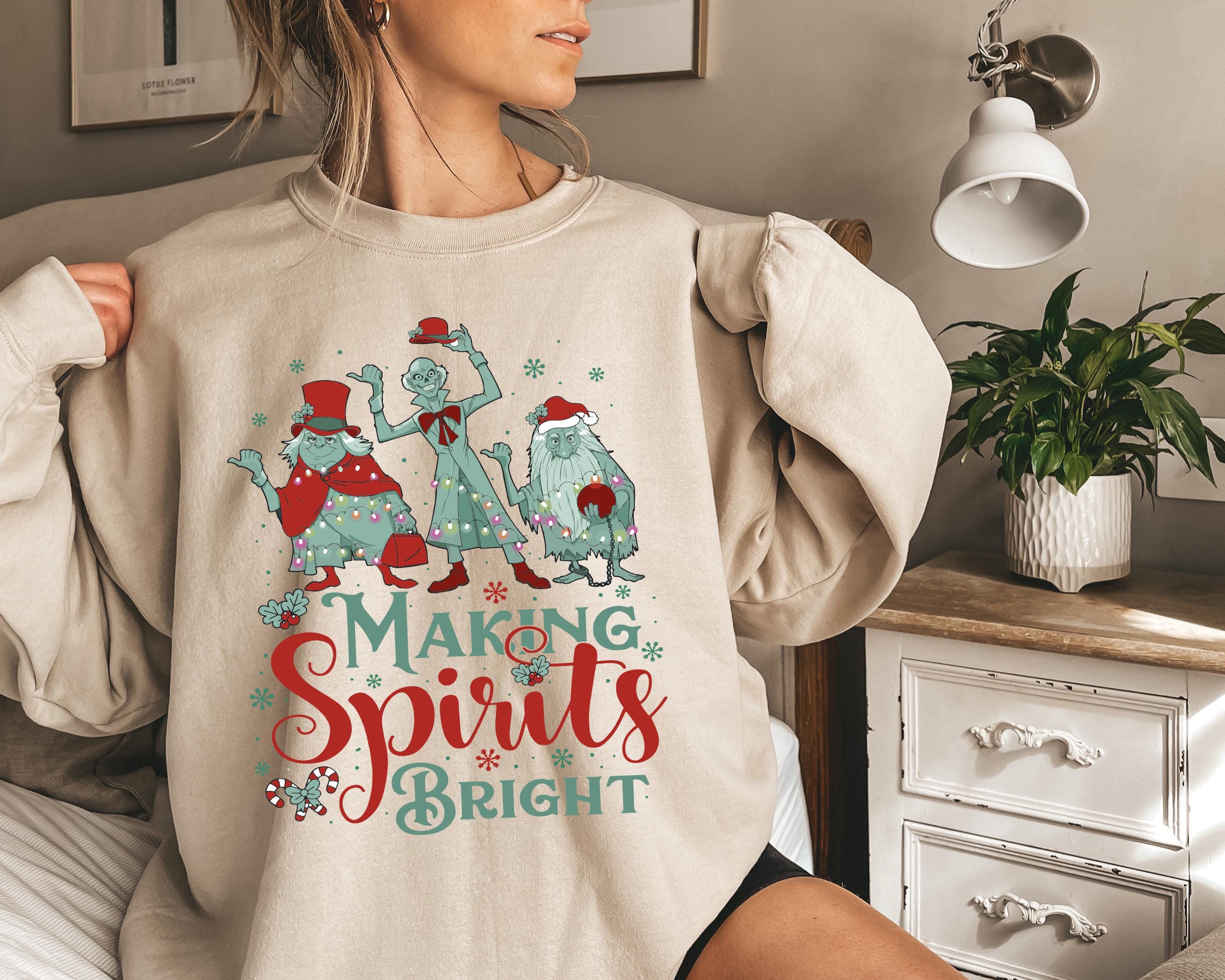 Making Spirits Bright Hitchhiking Ghosts Santa Hat Merry Christmas ...