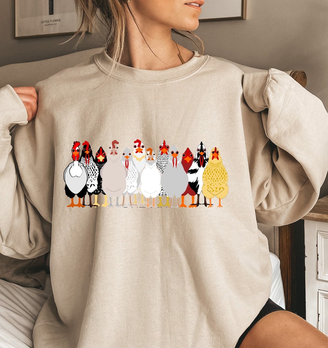 Chicken Sweatshirt, Mothers Day Chicken Sweatshirt, Women Chicken ...