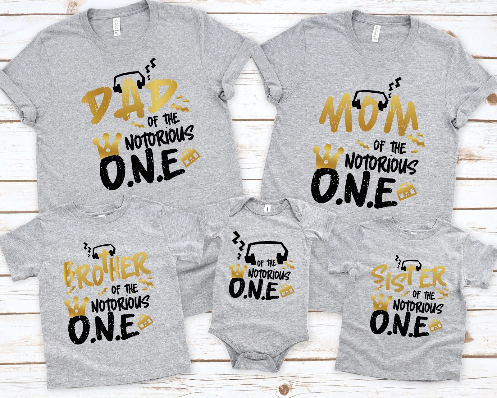Notorious One Birthday Family Shirts, Personalized Notorious One First ...