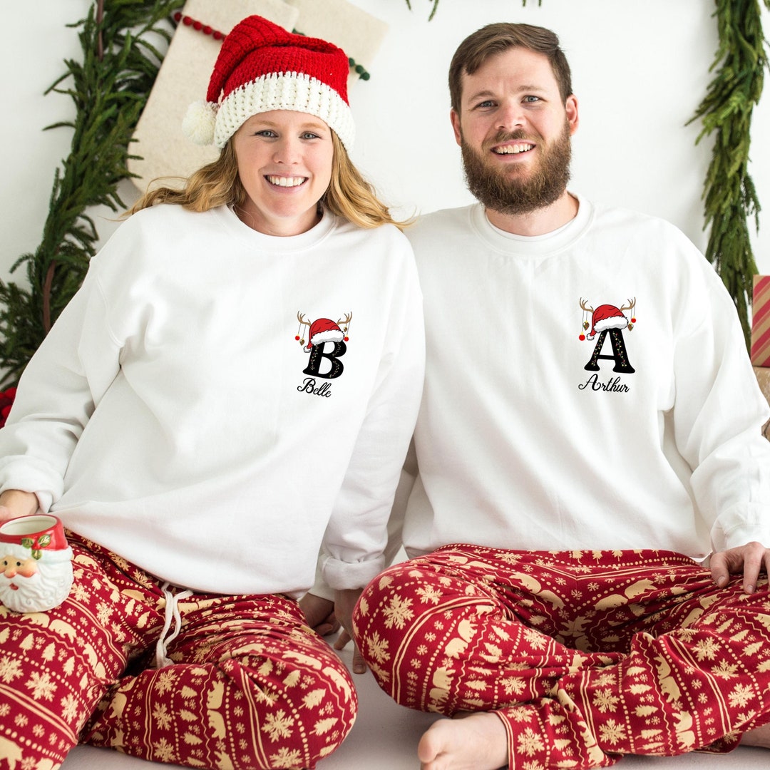 Custom Christmas Couple Matching Sweatshirt, Christmas Couple Matching ...