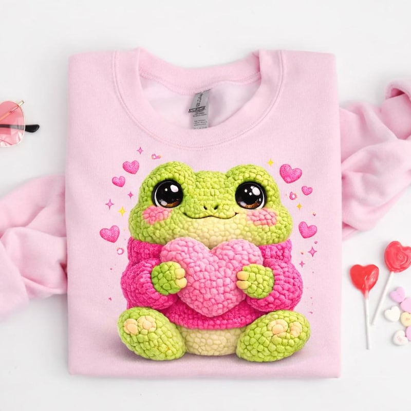 Valentine Frog Sweatshirt - Etsy