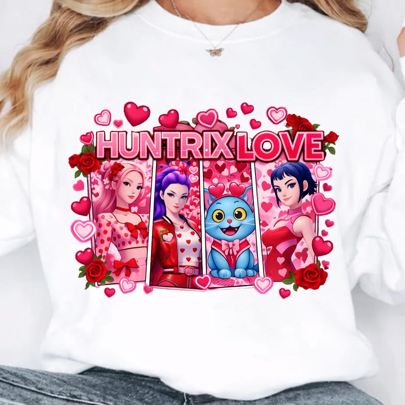 Valentine Huntrix Anime Girl Group PNG, Kpop Finger Heart Png, Kpop ...