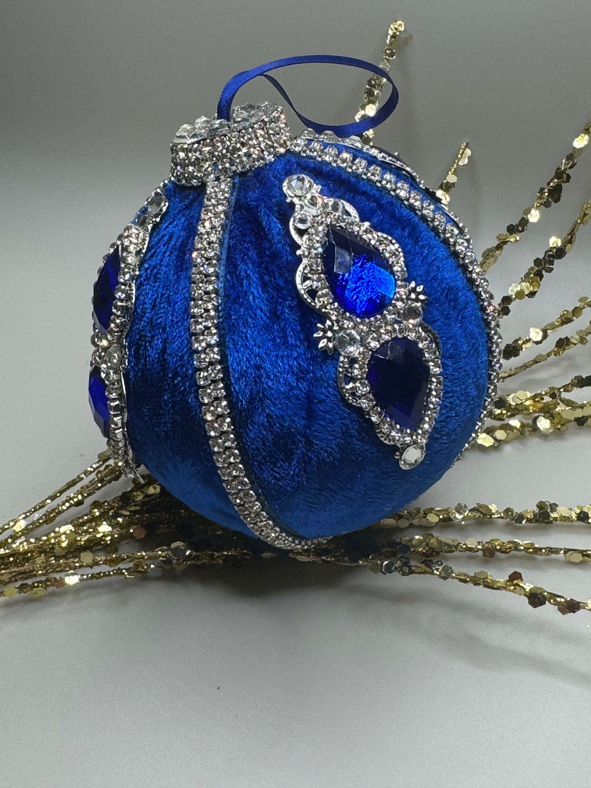 Handmade Christmas Tree Decoration . 3 Inch Christmas Ball Blue - Etsy