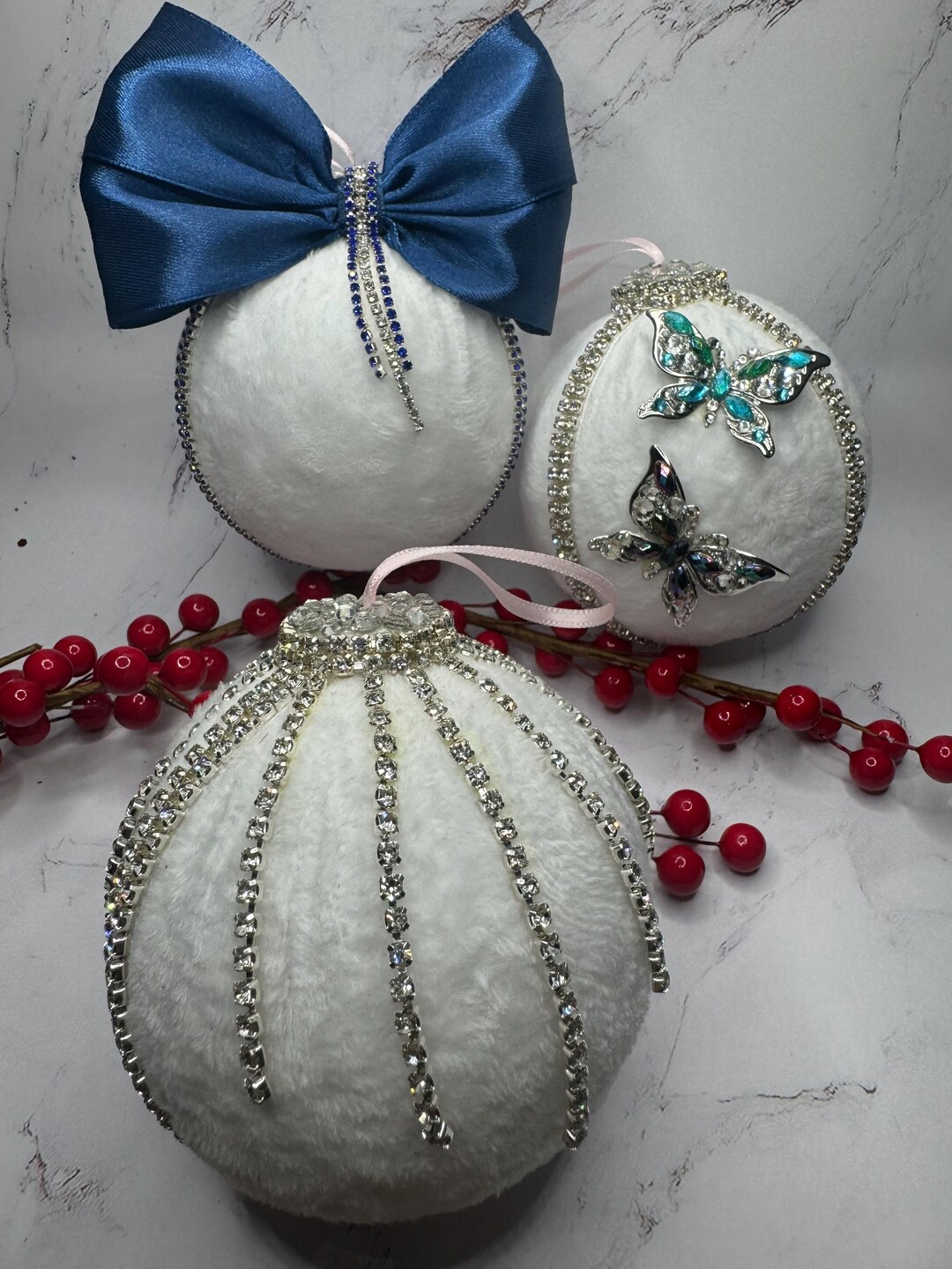 Set of Handmade Christmas Tree Balls - Etsy