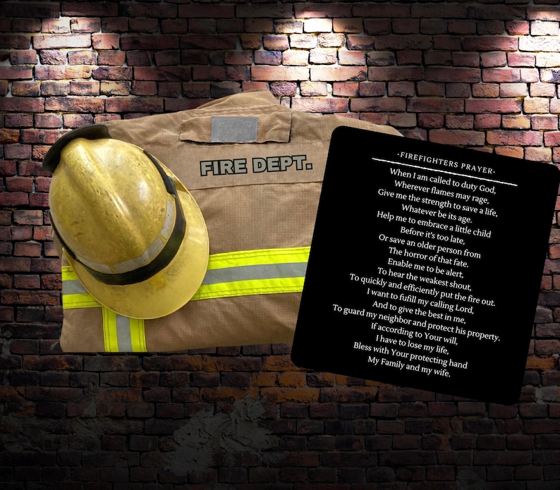 Firefighters Prayer Sticker Firefighter Gift Fire Department Hero First ...