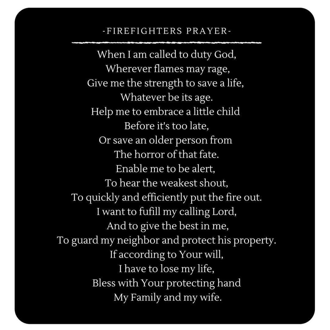 Firefighters Prayer Sticker Firefighter Gift Fire Department Hero First ...