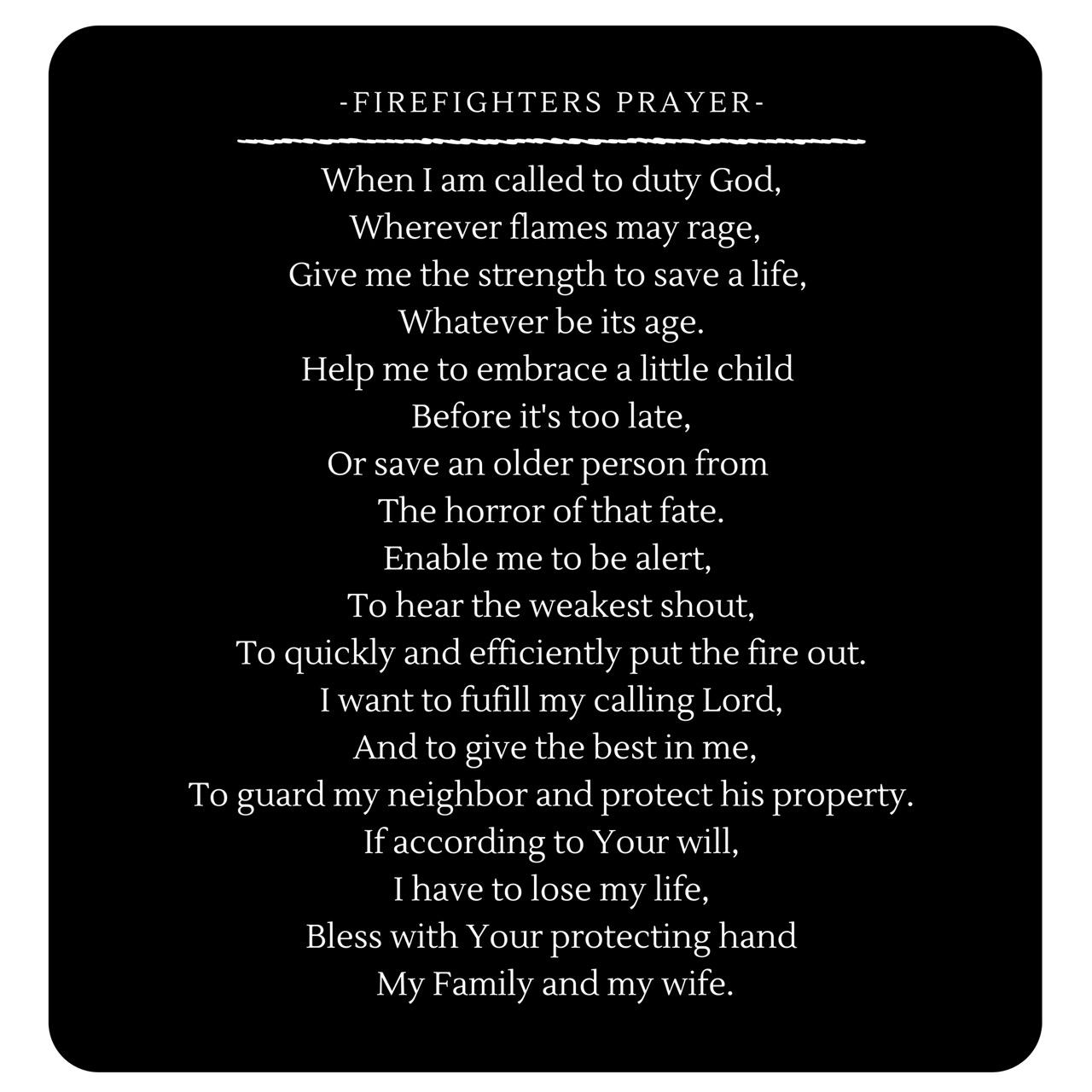 Firefighters Prayer Sticker Firefighter Gift Fire Department Hero First ...