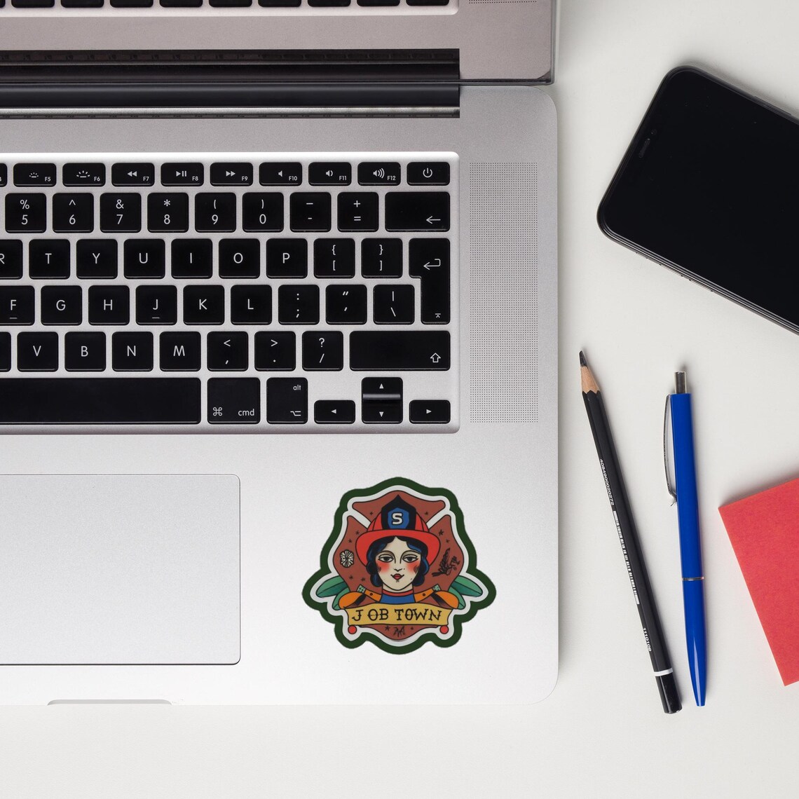 Female Firefighter Sticker – American Traditional Tattoo Art Decal - Etsy