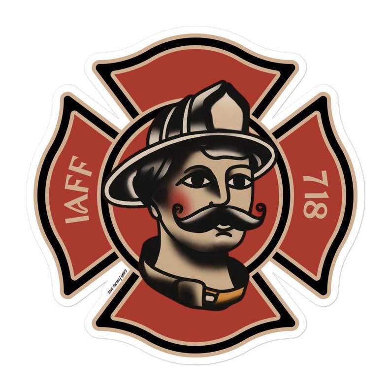 Personalized IAFF Local Firefighter Maltese Cross Sticker - Vintage ...