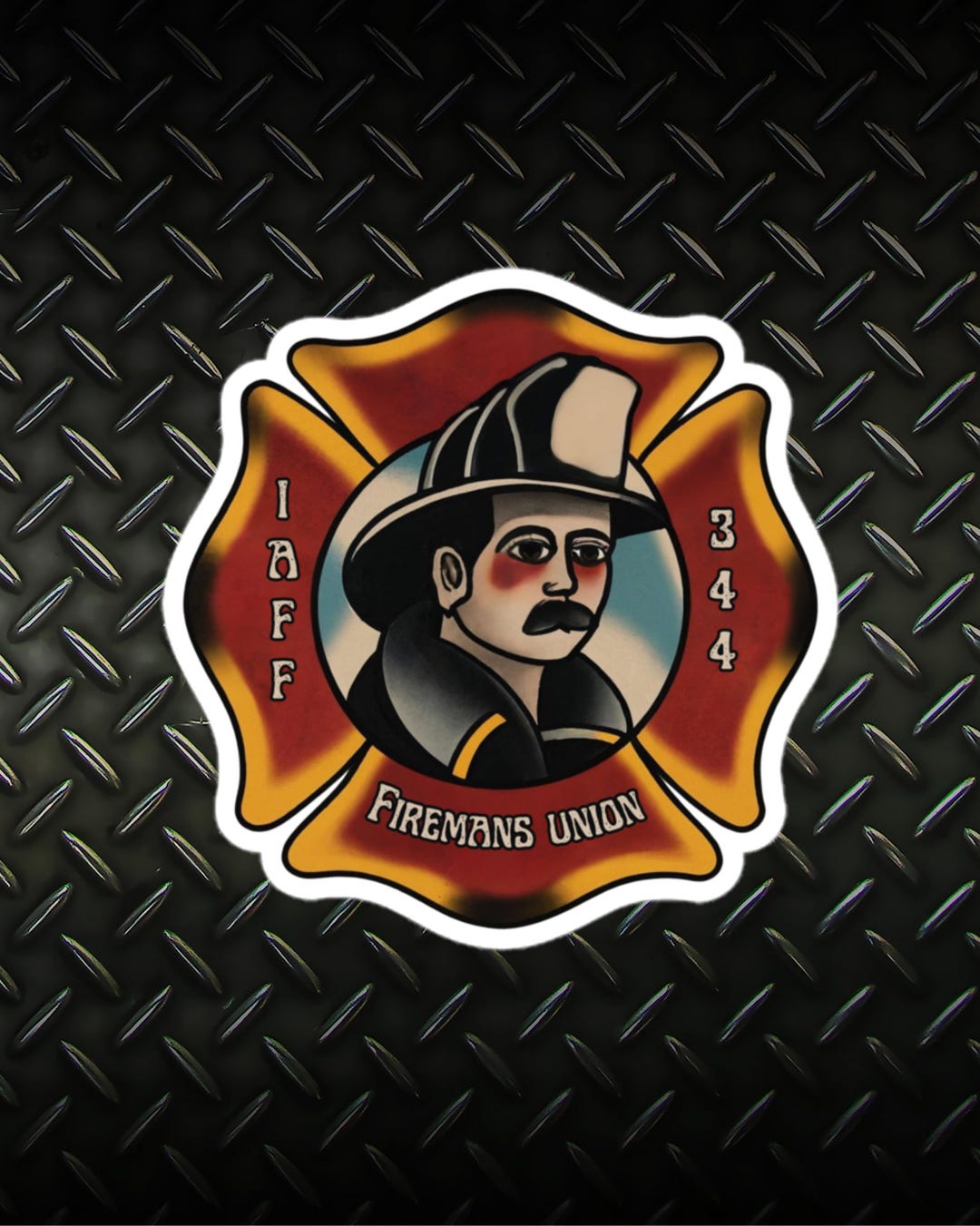 Personalized Vintage IAFF Union Firefighter Sticker - American ...