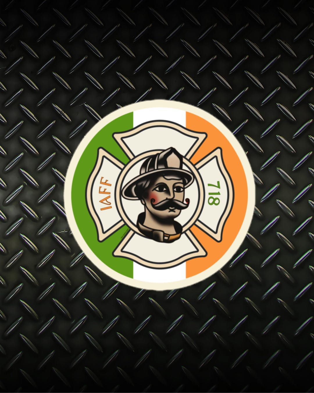 Personalized IAFF Local Firefighter Sticker - Irish Pride Maltese Cross ...