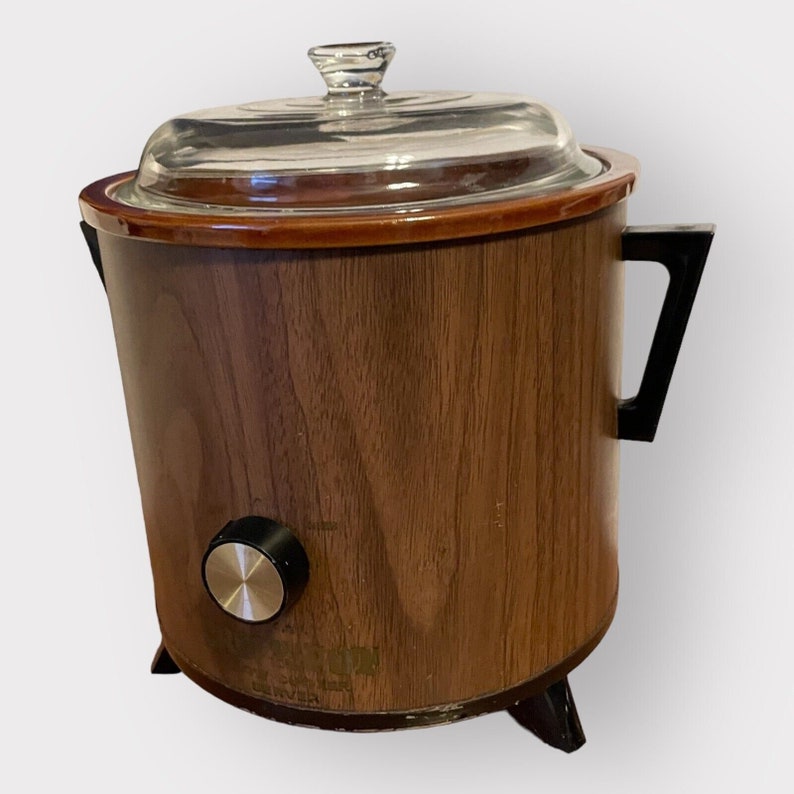 Vintage Wood Rival Crock Pot Slow Cooker Server Model 3101/2 With Lid ...