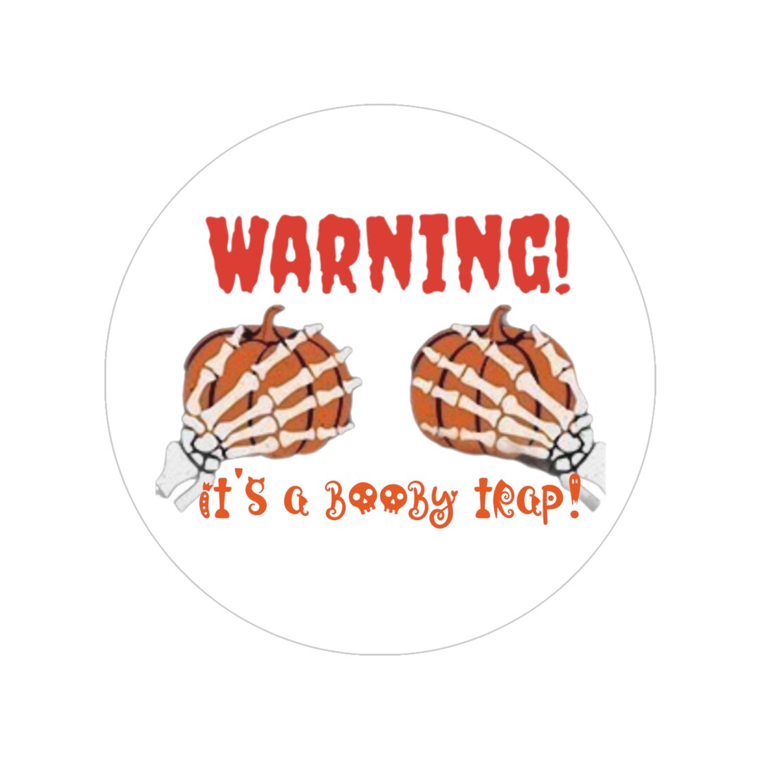 Warning It is a Booby Trap Halloween Pumpkin Skelton - Etsy