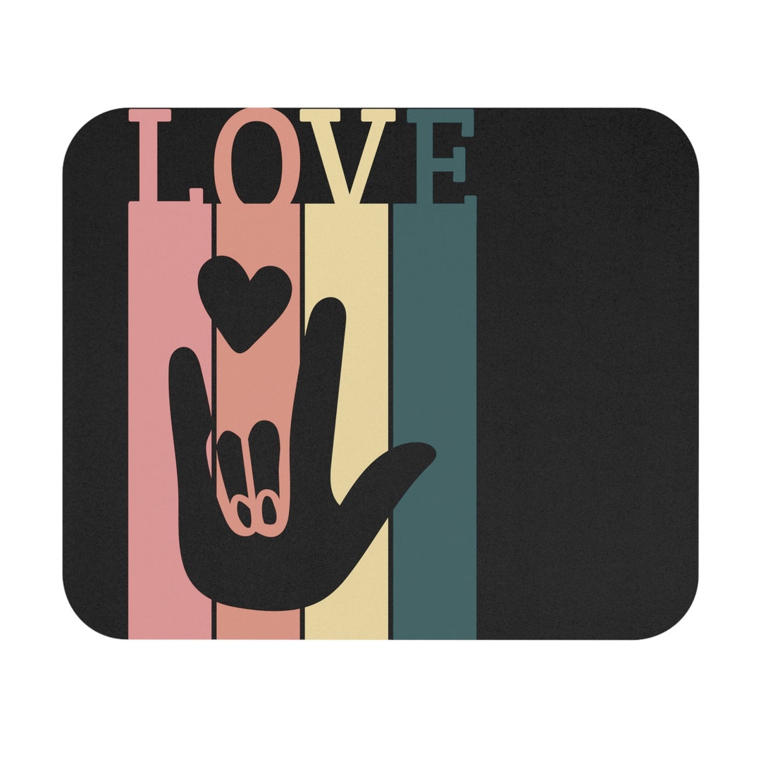 ASL Love Valentines Gift Office Mouse Pad rectangle - Etsy